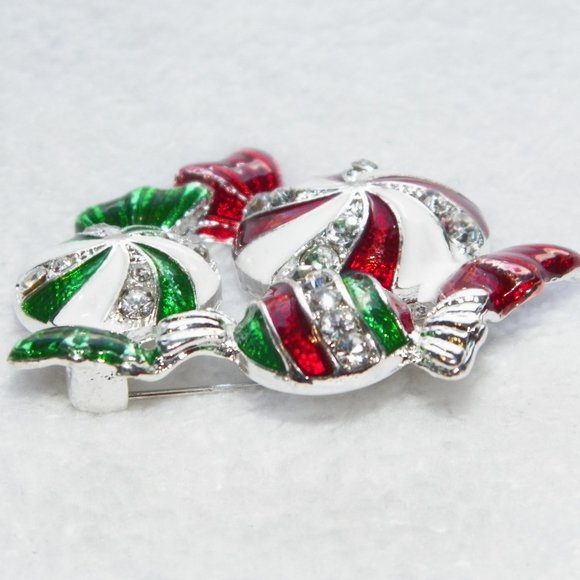 Amanda Lee Jewelry | Jewelry | Silver Peppermint Christmas Candy Pin ...